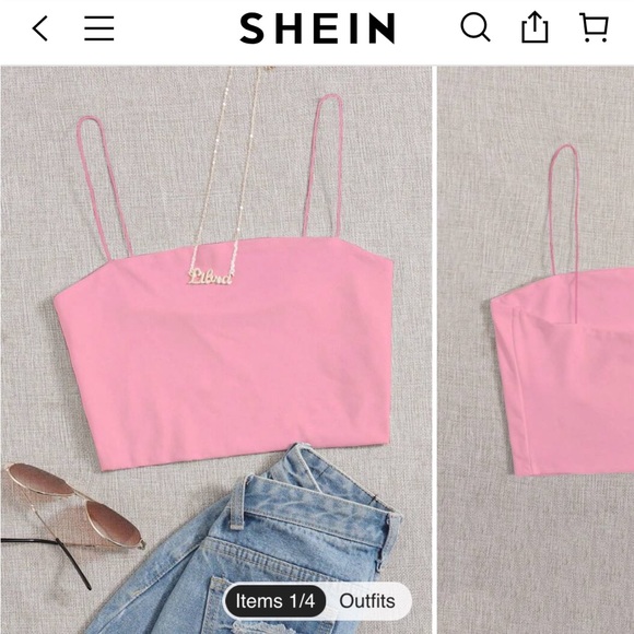 Tops | Two Mini Tank Tops One From Shein Pink And Other From Zara Green ...